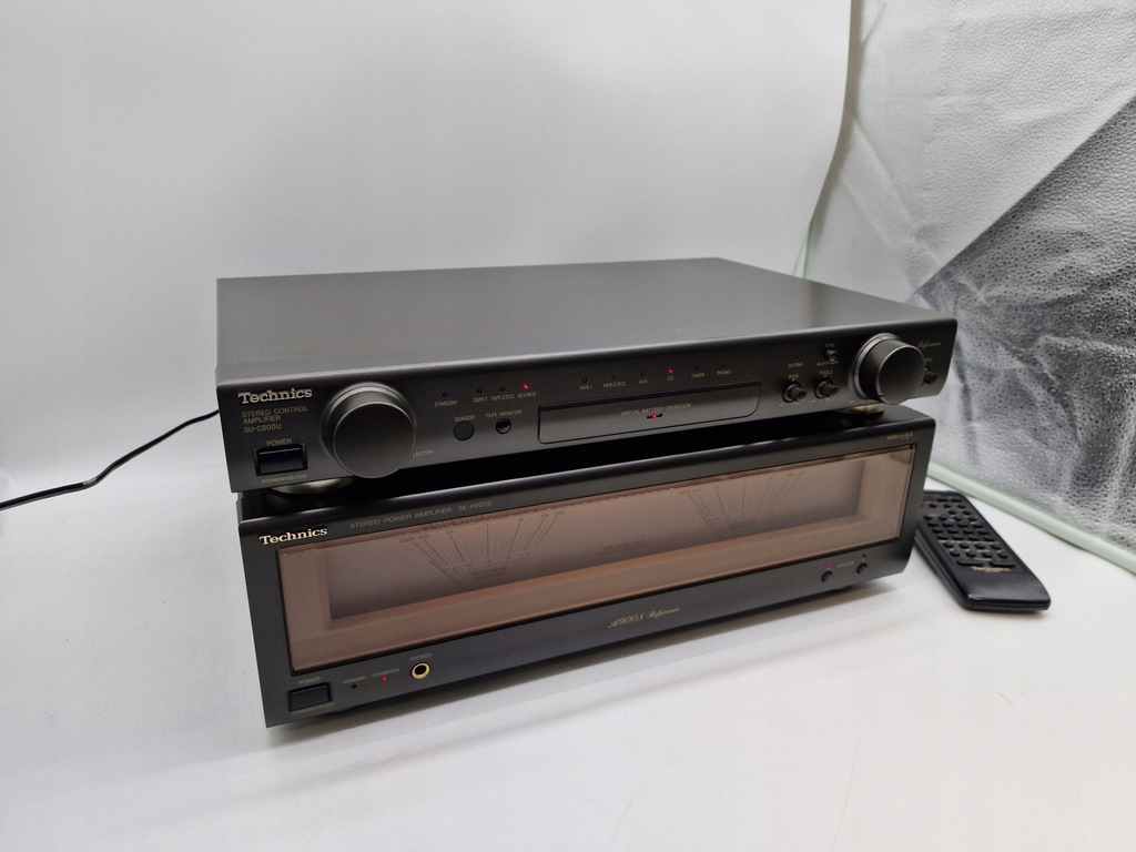 Wzmacniacz Technics SU-C800U+SE-A900S Ładny +Pilot - 12129036976 - oficjalne archiwum Allegro