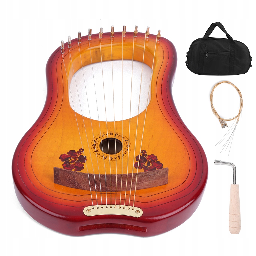 Harfa 10 strunowy klon drewniany z młotkiem - 13935554318 - oficjalne ...
