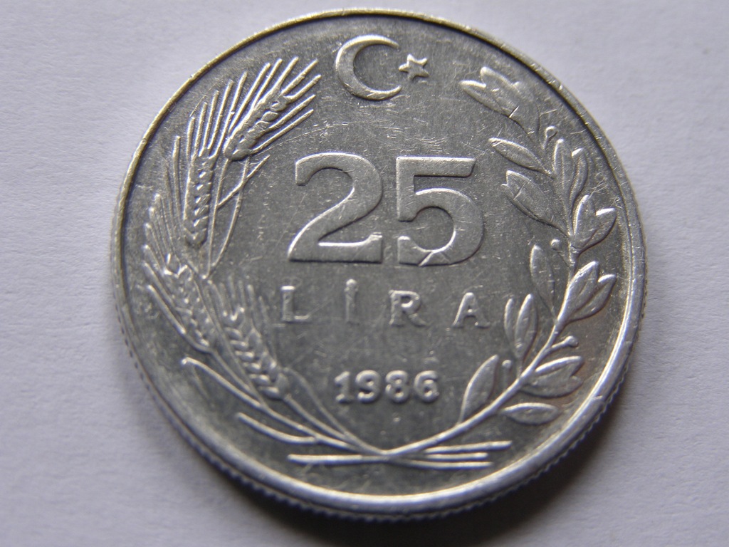 TURCJA TURKIYE 25 LIRA 1986 ROK !!!!!!!!!!!!!!!!!! - 12200222130 ...