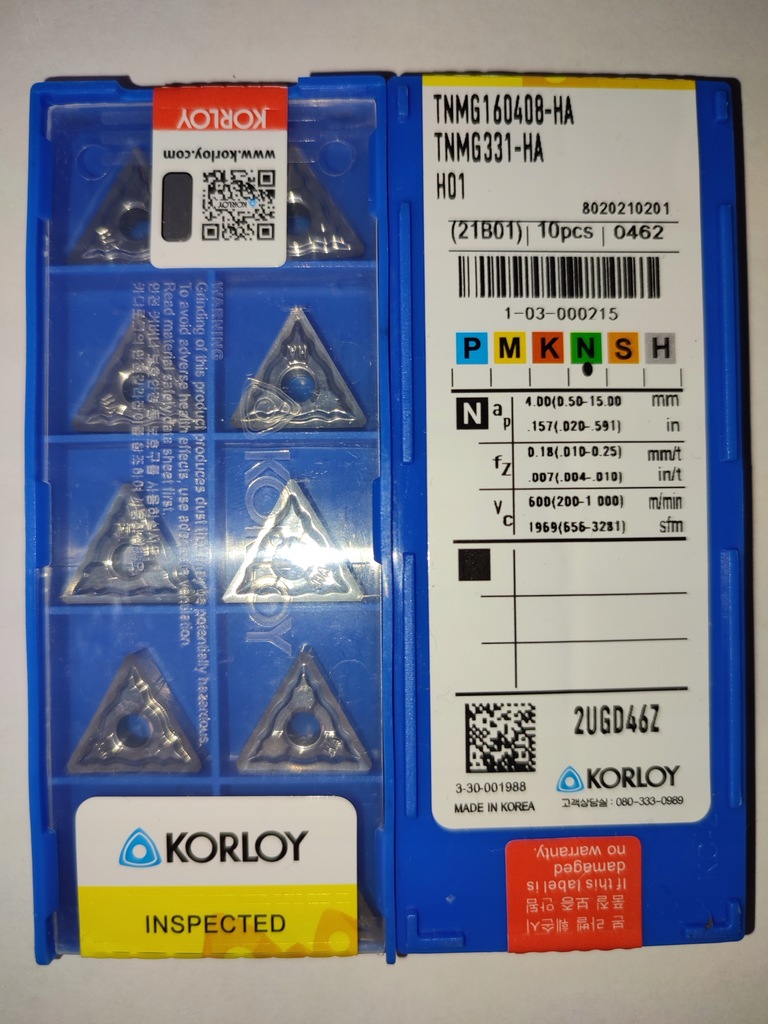 Płytki TNMG 160408 HA H01 ALUMINIUM KORLOY - 12347767201 - oficjalne archiwum Allegro