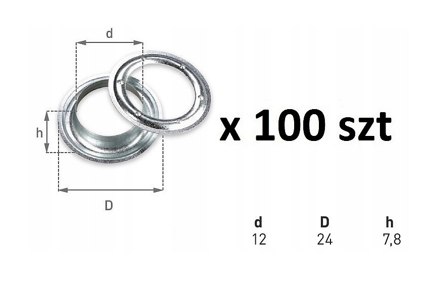 Oczka do plandeki nierdzewne fi 12 - 100 szt - 12822872671 - oficjalne archiwum Allegro