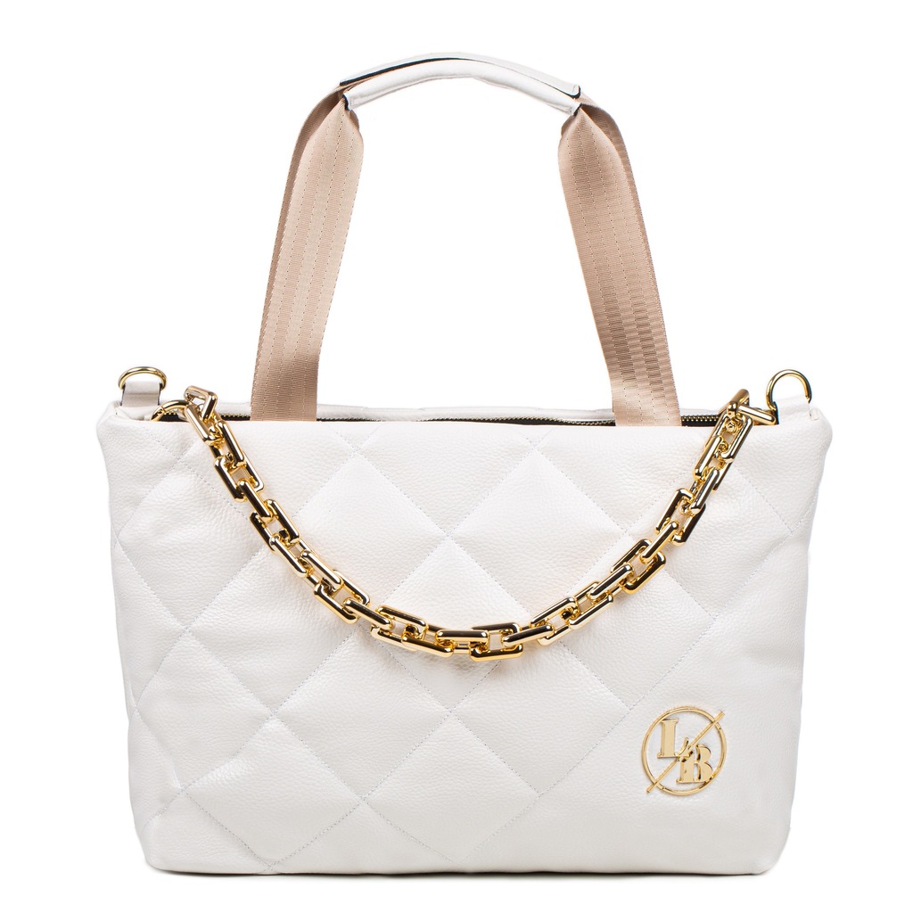 POLSKA TOREBKA LAURA BIAGGI PIKOWANA SHOPPER BIAŁA - 10720128597 - oficjalne archiwum Allegro
