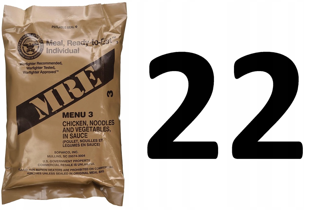 MRE 22 BEEF GOULASH Amerykańskie racje żywnościowe - 13513132081 ...