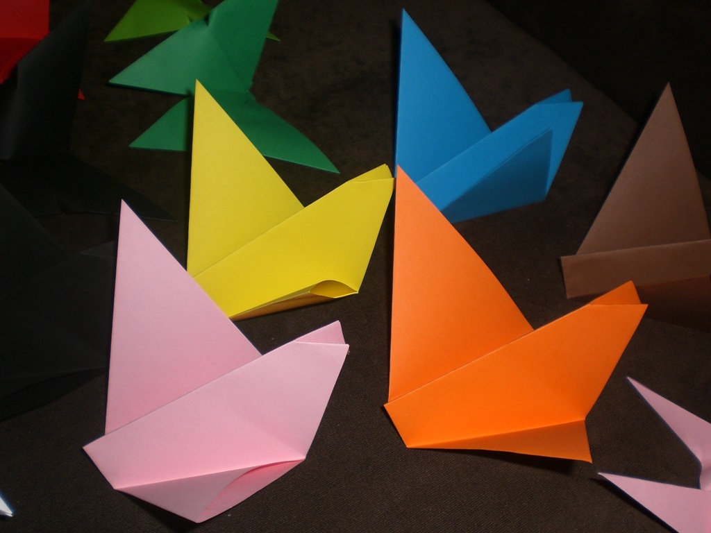 ORIGAMI PTAK PTASZEK z PAPIERU dekoracja ozdoba - 13294024458 ...