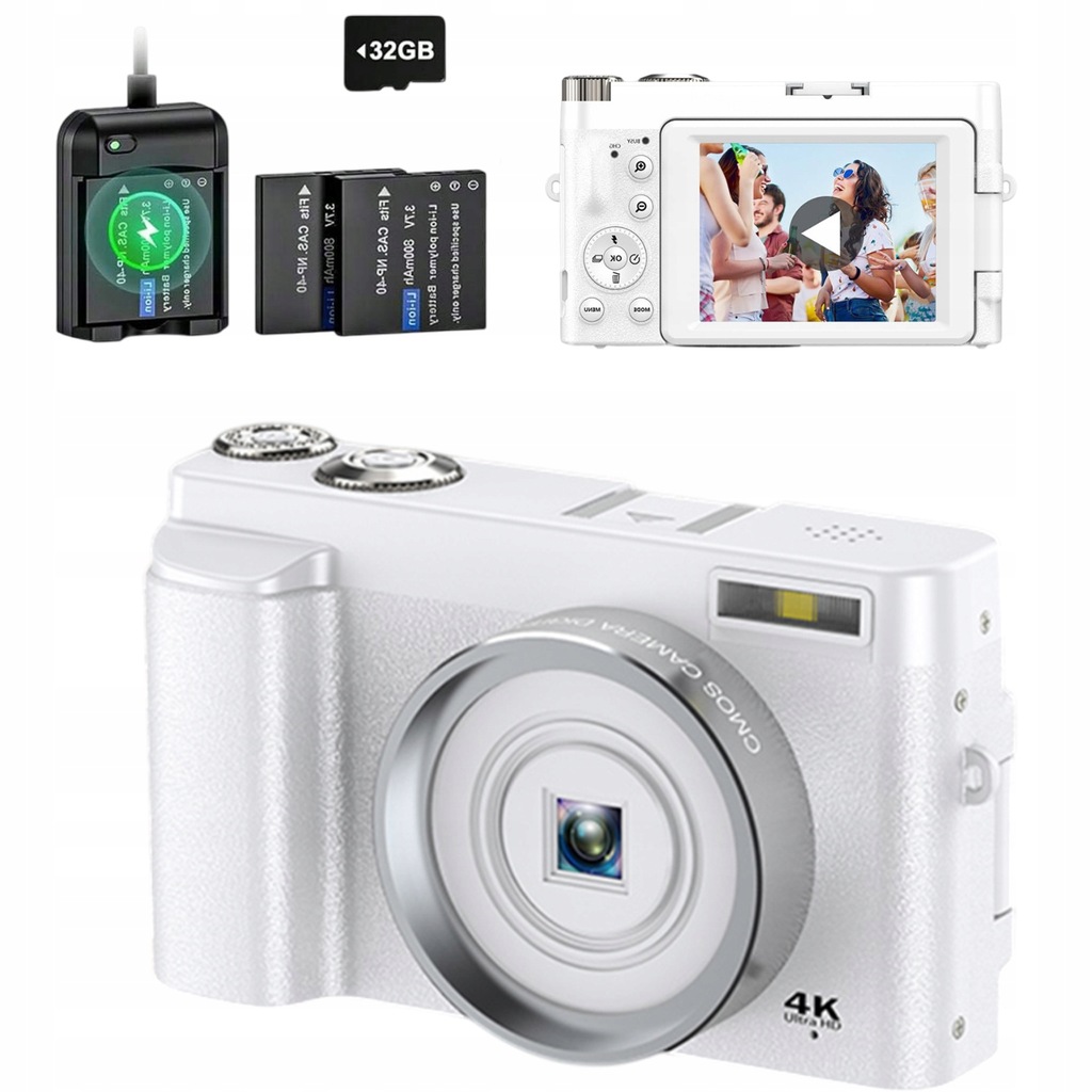 Cyfrowy Aparat Fotograficzny Kompaktowy Z Autofokusem Obrotowy Ekran - 17023039550 - oficjalne ...