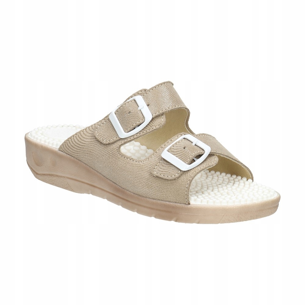 MEDYCZNE KLAPKI SKÓRZANE - FAKIRKI - BEŻ FALA 38 - 13326452380 ...