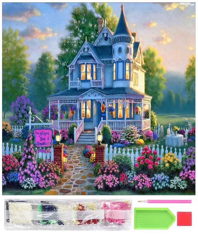 MOZAIKA DIAMENTOWA Haft diamentowy ZESTAW 5D DOM - 12242299358 ...