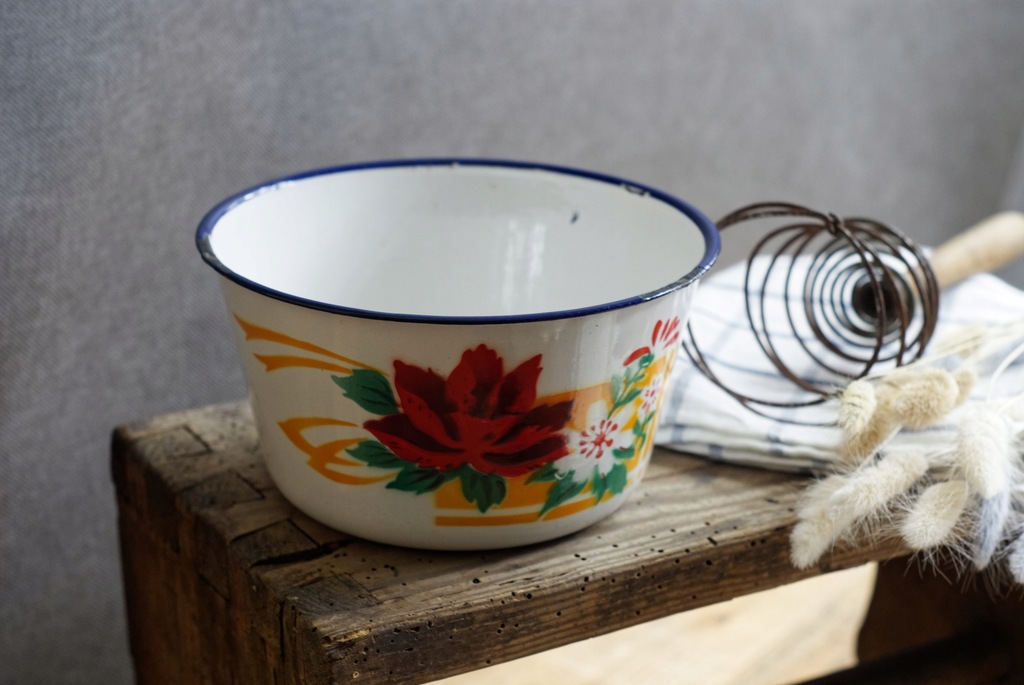 Miska emaliowana w kwiatki, vintage - 14056383621 - oficjalne archiwum ...