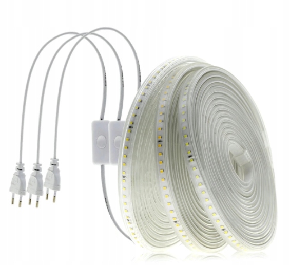 TASMA LED 5M WODOODPORNA 220V NEUTRAL BIEL ZASILAC - 11851512408 ...