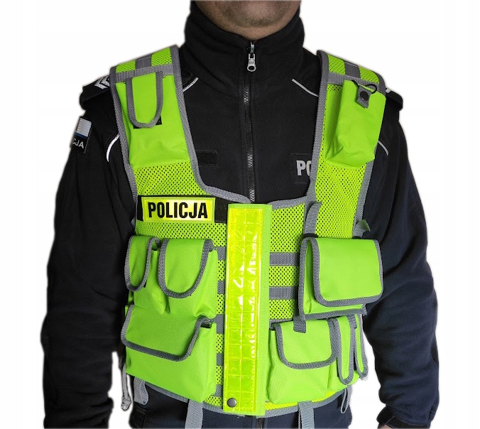 Kamizelka taktyczna POLICJA odblask RUCH DROGOWY S - 11530715534 ...