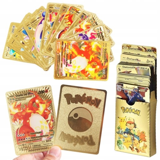 DUŻY ZESTAW POKEMON FOLIA ZŁOTA KARTY 55 SZT+ALBUM - 12508762028 ... DUŻY ZESTAW POKEMON FOLIA ZŁOTA KARTY 55 SZT+ALBUM - 12508762028 ...