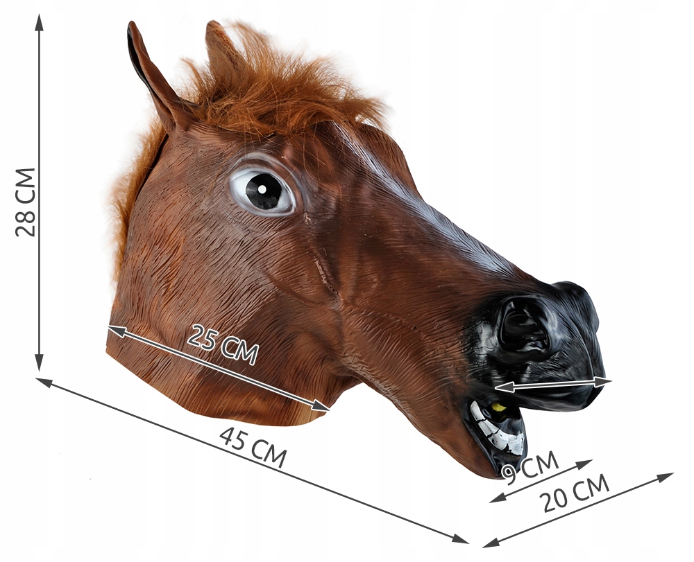 Maska Głowa Konia Koń Przebranie Strój Na Imprezę - 7488994022 ...