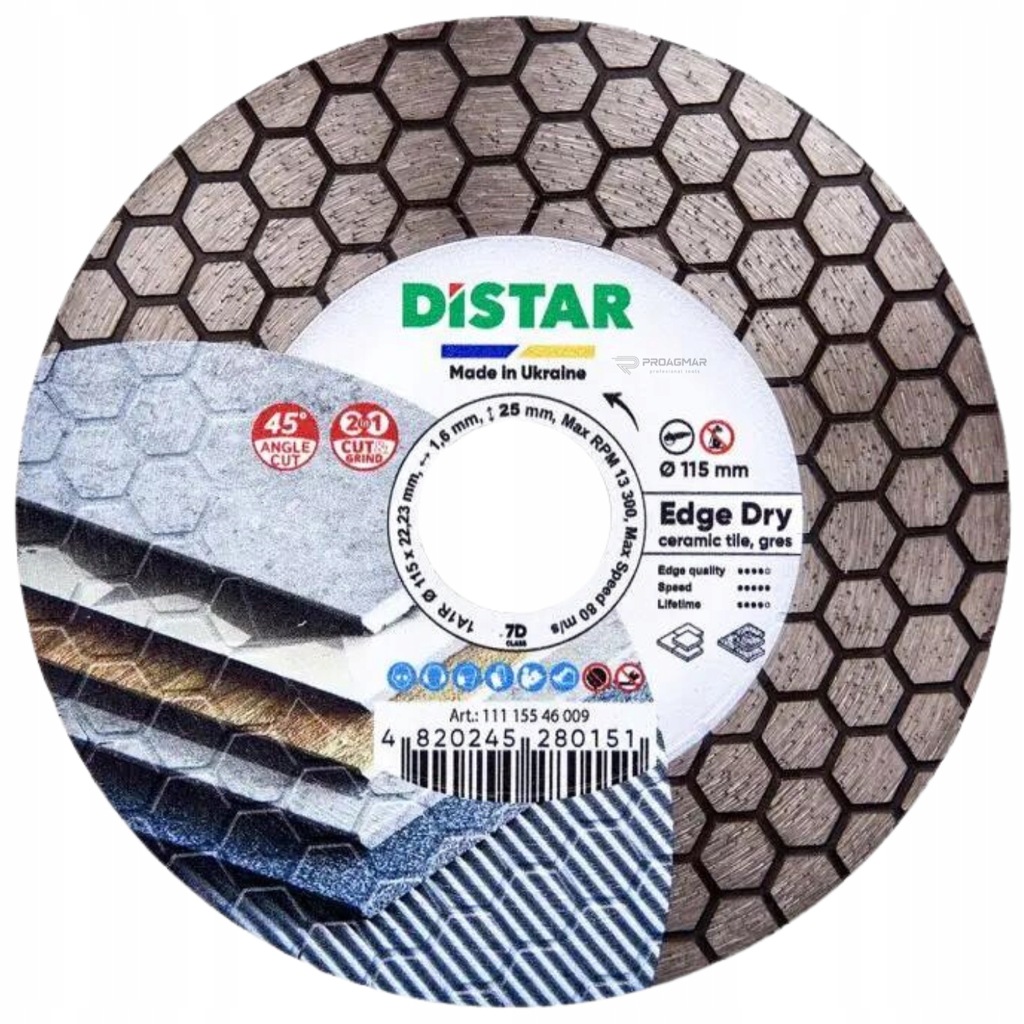 TARCZA DIAMENTOWA DISTAR EDGE DRY Ø115 DO SZLIFOWANIA CIĘCIA JOLLY ...