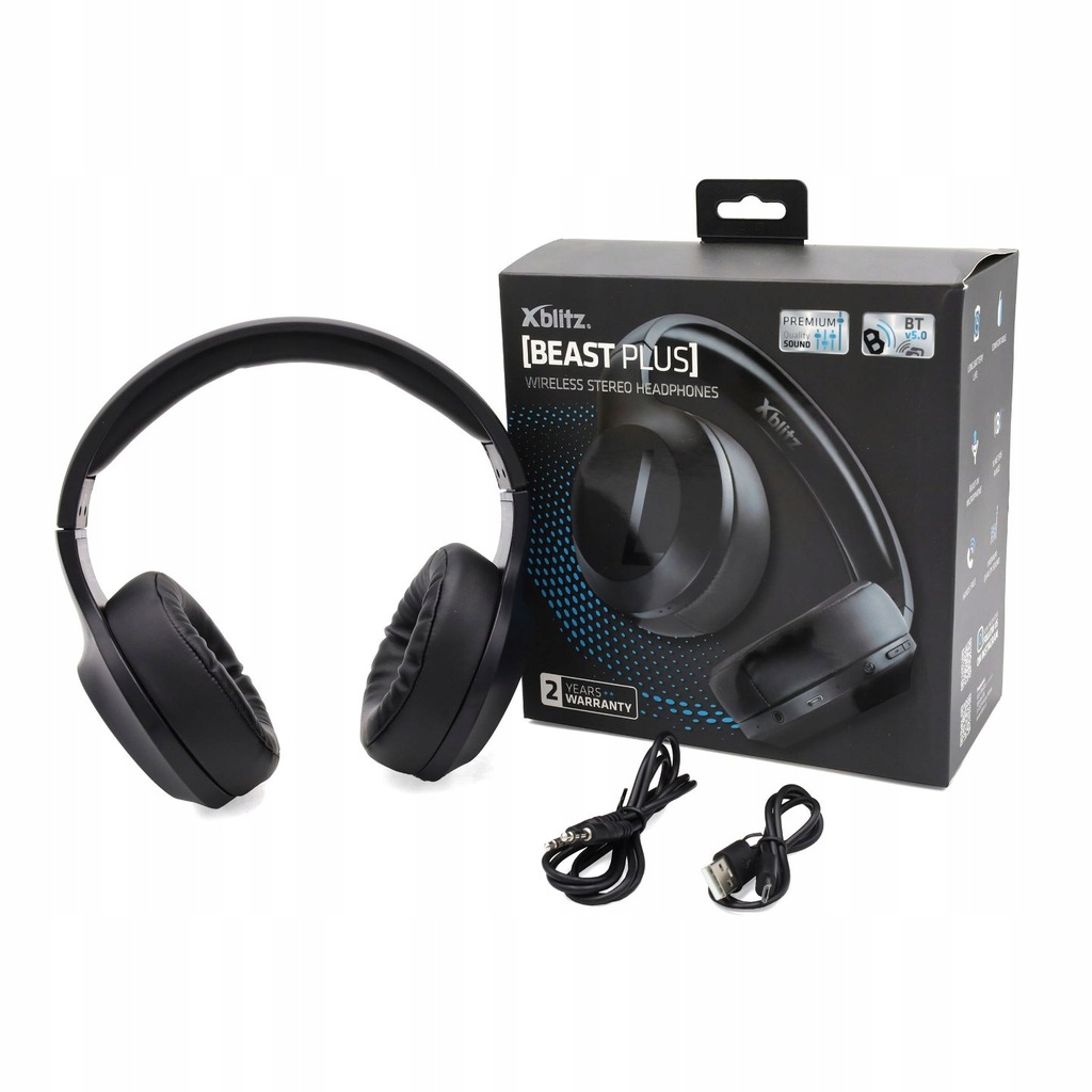 Słuchawki bezprzewodowe nauszne Xblitz Beast PLUS - 12611294321 ...