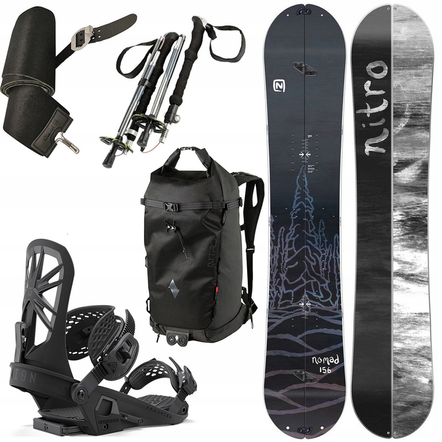 Splitboard NITRO Nomad wiązania foki KIJ PLECAK - 11869576473 - oficjalne archiwum Allegro