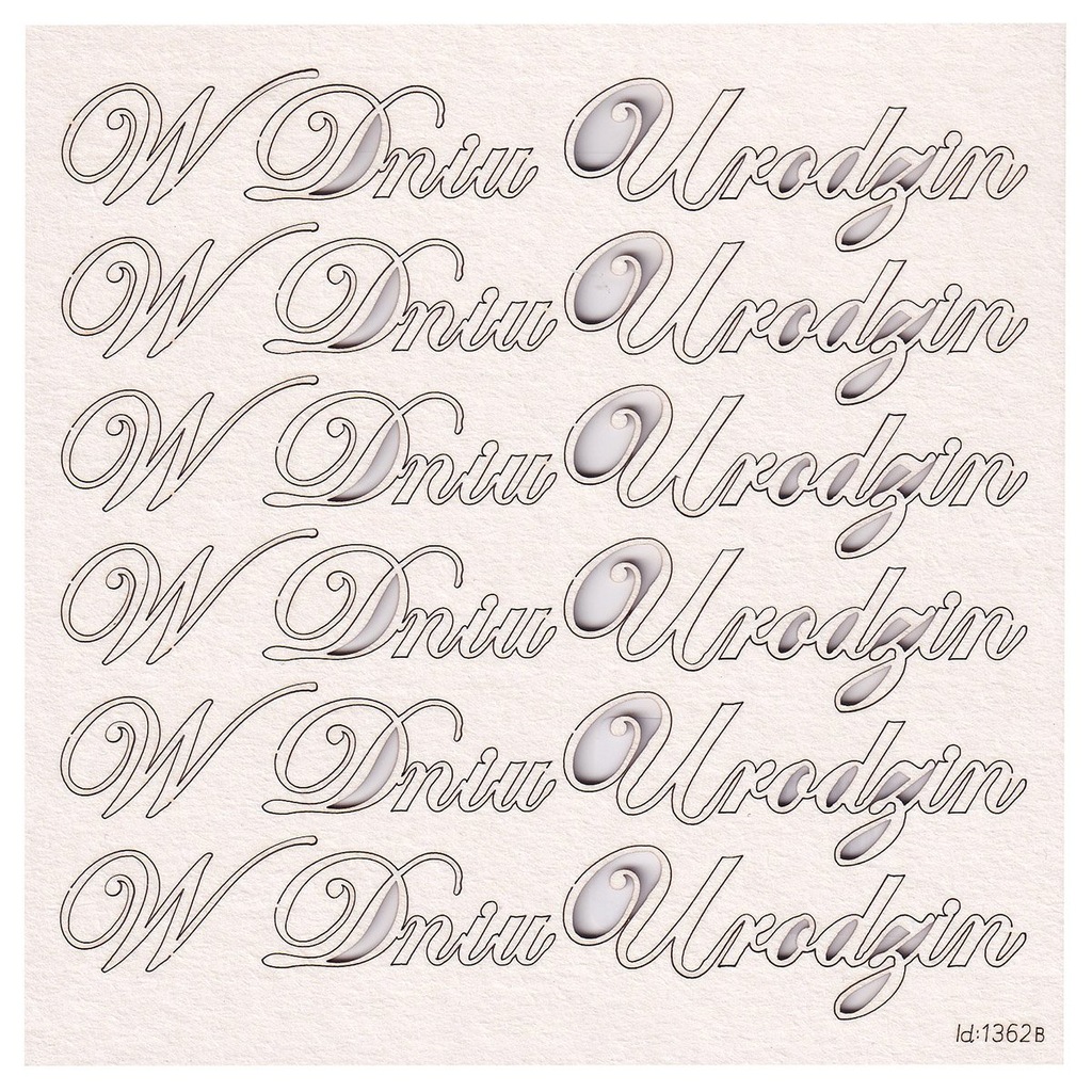 Tekturka napis - W Dniu Urodzin 6szt - 9524952114 - oficjalne archiwum Allegro