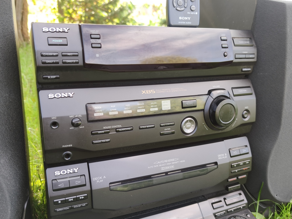 Sony HCD-XB5 potężna wieża 5CD AUX PILOT kolumny - 14397592935 - oficjalne archiwum Allegro