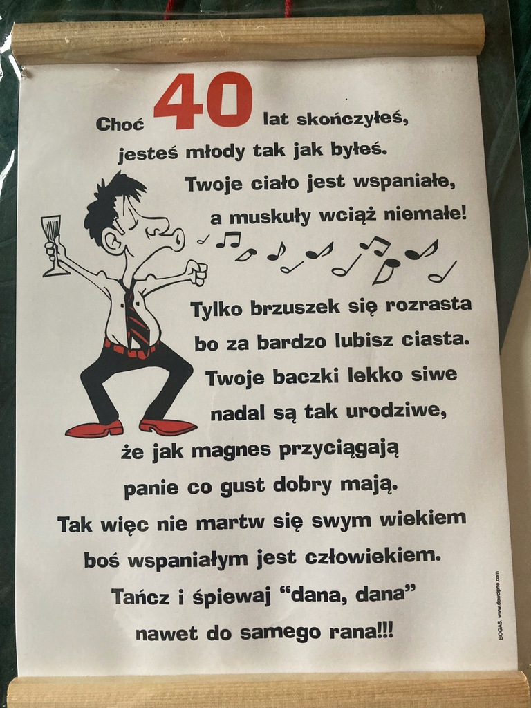 Dyplom prezent dla 40 -latka gadżet na urodziny - 13416379148 - oficjalne archiwum Allegro