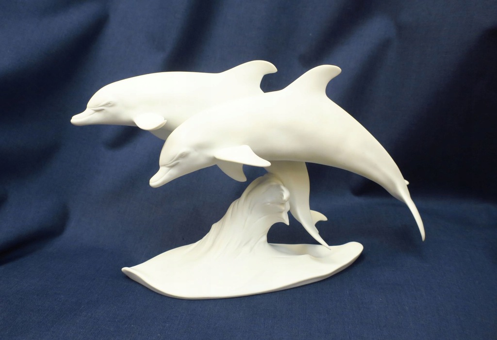 DELFINY FIGURA KAISER PORZELLAN BISKWIT 30 x 20 CM Wolfgang Gawantka ...