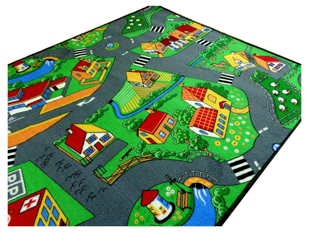 WYKŁADZINA DYWANOWA DLA DZIECI DYWAN ULICE DROGI - 7523866736 ...