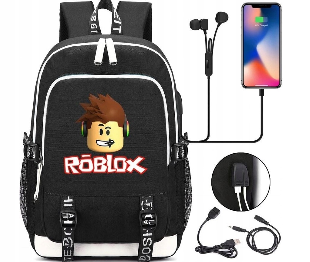 ROBLOX PLECAK SZKOLNY DUŻY A4 + USB SŁUCHAWKI - 11698726795 - oficjalne ...