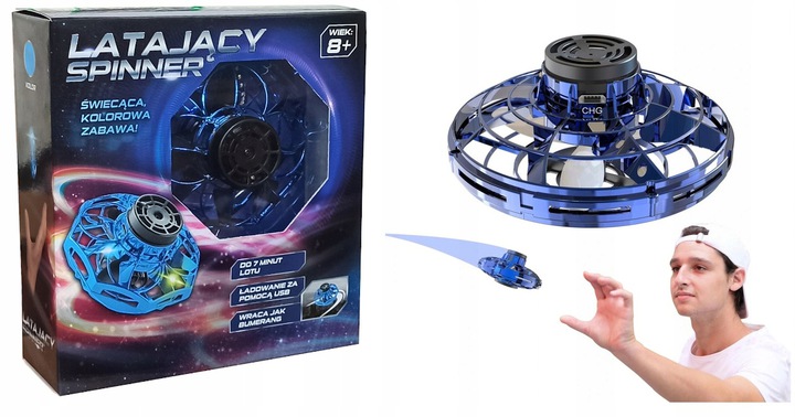 FIDGET SPINNER LATAJĄCY BUMERANG LED USB UFO DRON - 11157252863 ...