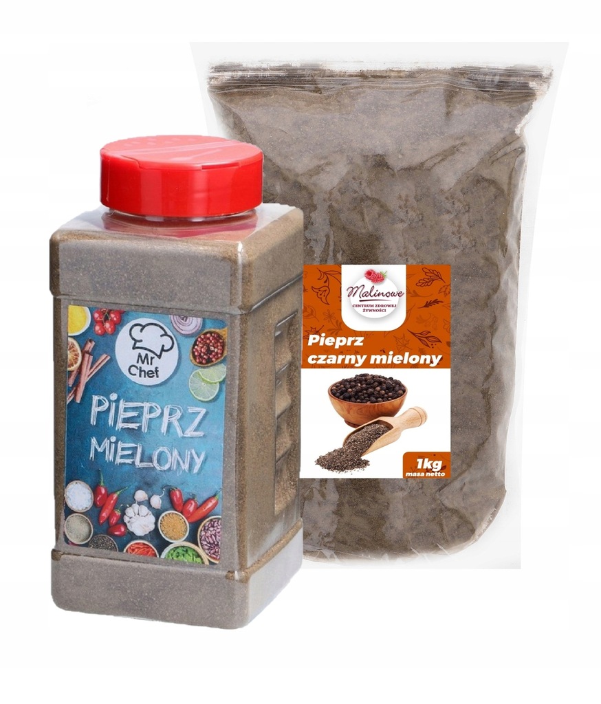 ZESTAW PIEPRZ MIELONY SŁOIK 500G + PIEPRZ 1KG - 13345696630 - oficjalne archiwum Allegro