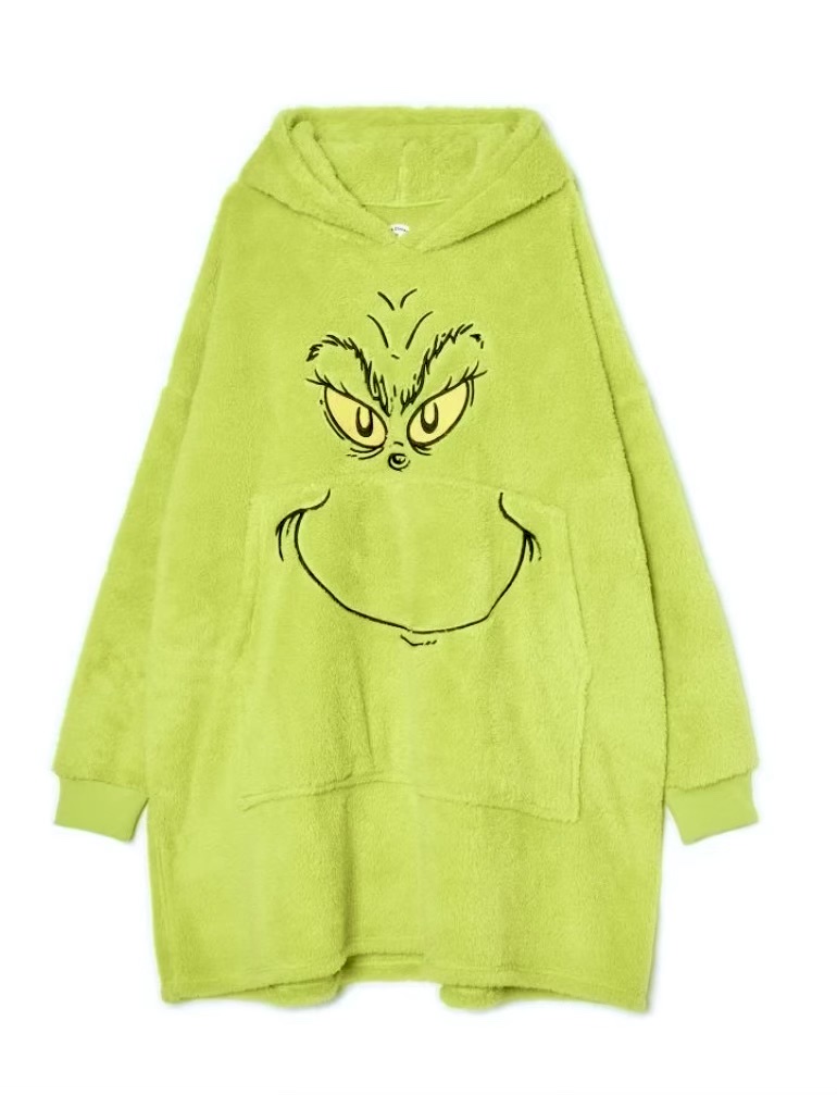 Zielona bluza snuddie z kapturem oversize damska Grinch prezent S M L ...