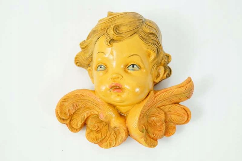 PUTTO ANIOŁ FIGURA NA ŚCIANĘ RZEŹBA FIGURKA ITALY - 9002776874 ...