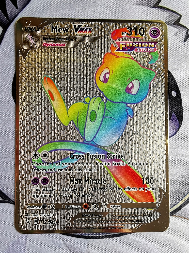Pokemon Mew V Max Złota Metalowa Karta - 13626235592 - oficjalne ...