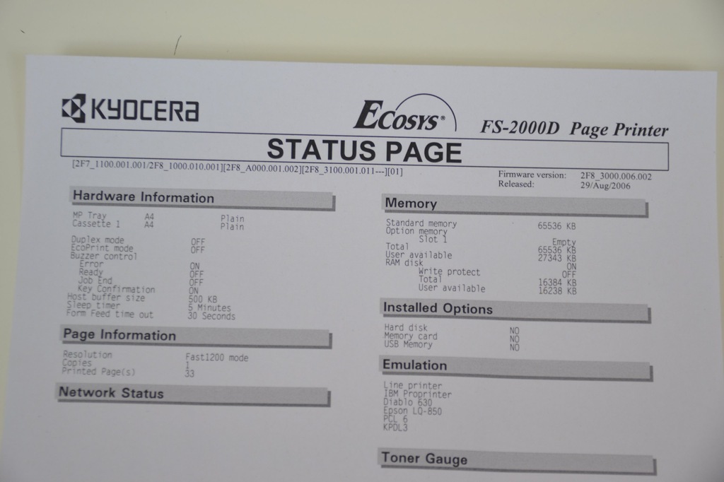 Drukarka laserowa KYOCERA FS-2000D duplex JAK NOWA - 7256363453 ...