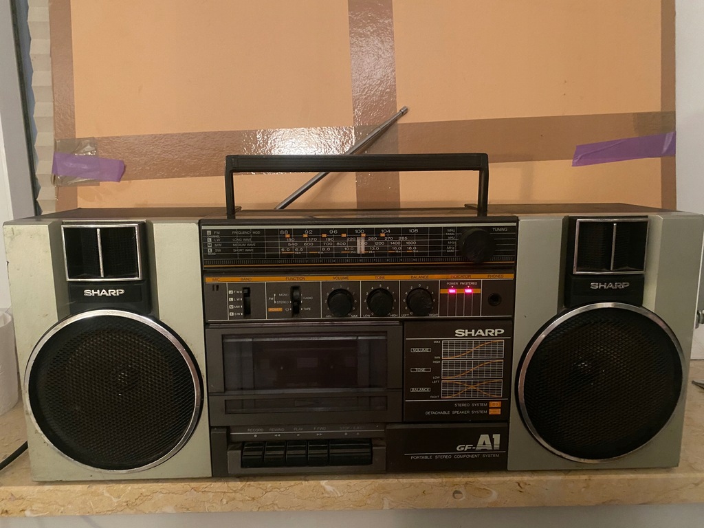 Stary radiomagnetofon SHARP GF-A1 boombox - 12937258419 - oficjalne archiwum Allegro