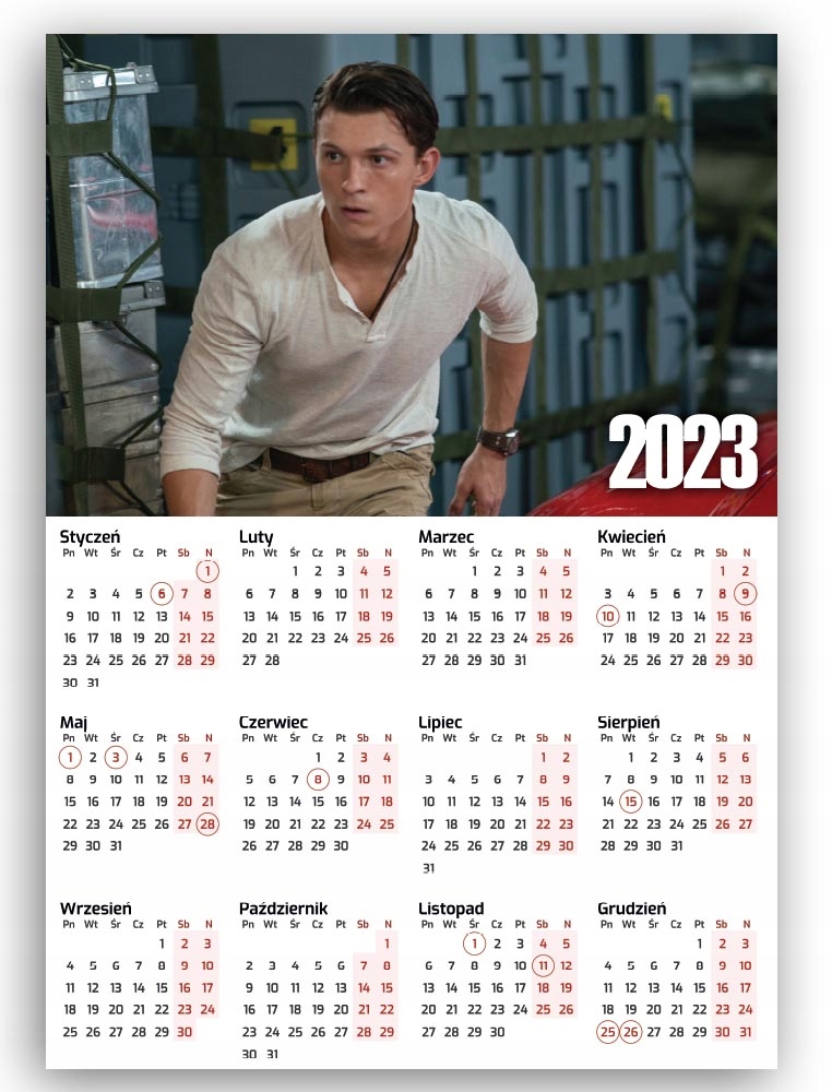 KALENDARZ PLAKATOWY A4 PDM TOM HOLLAND 11 2023 - 12720623764 - oficjalne archiwum Allegro