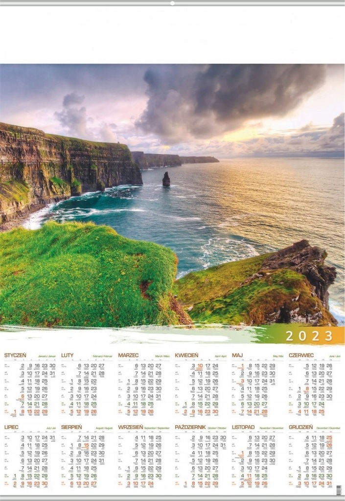 Kalendarz plakatowy 2023 Nadmorskie klify 67x97 cm - 12636659349 - oficjalne archiwum Allegro