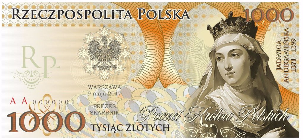 KRÓLOWA JADWIGA -1000 ZŁ - 2017 rok PK47 - 8047995494 - oficjalne ...