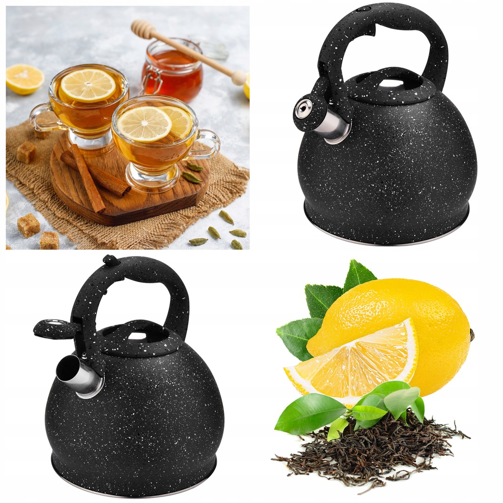 Купить ЧАЙНИК ИНДУКЦИОННЫЙ ГАЗОВЫЙ СВИСТОК МОДНЫЙ ЧЕРНЫЙ ГАЗ 3Л: отзывы ...