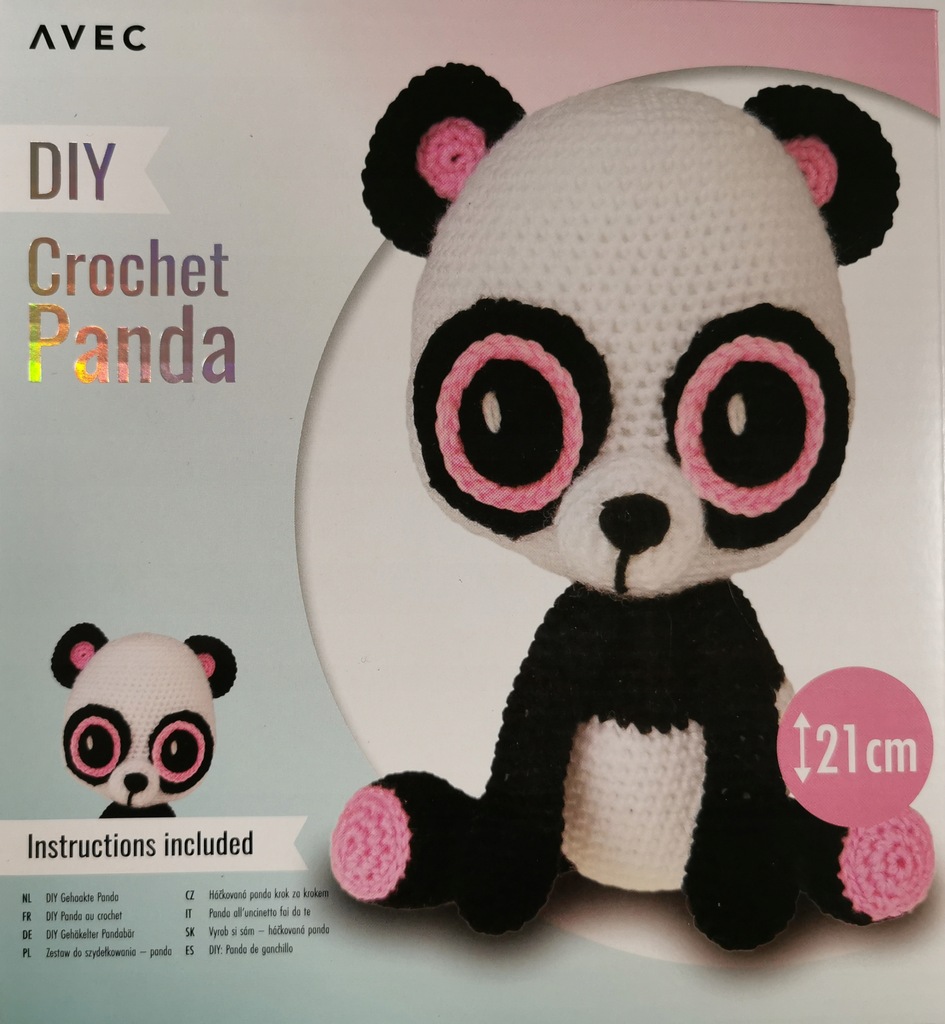 Zestaw do szydełkowania Panda z włóczki pluszowej - 13291224488 ...