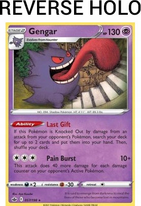 Karta Pokemon Gengar (CRE 057) 57/198 Reverse Holo - 14556616112 ...