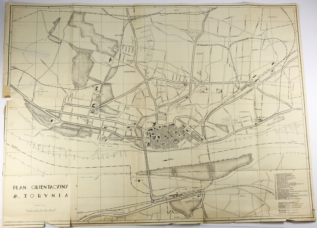 TORUŃ Duży Plan miasta Torunia Mapa 1935 rok - 10189251819 - oficjalne ...