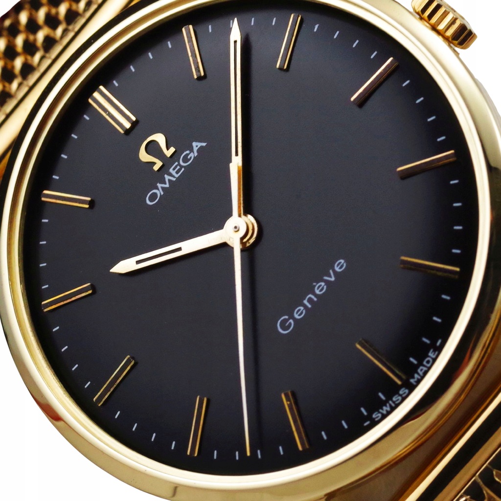 OMEGA zegarek męski 1970 LITE ZŁOTO 14K /585 BLACK - 12672453102 ...