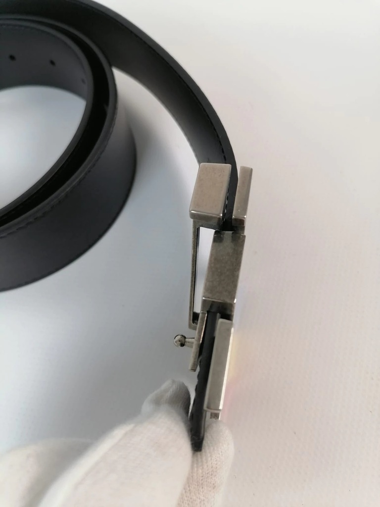 Czarny skórzany pasek LV Flagi 100cm LOUIS VUITTON - 11897398621 ...