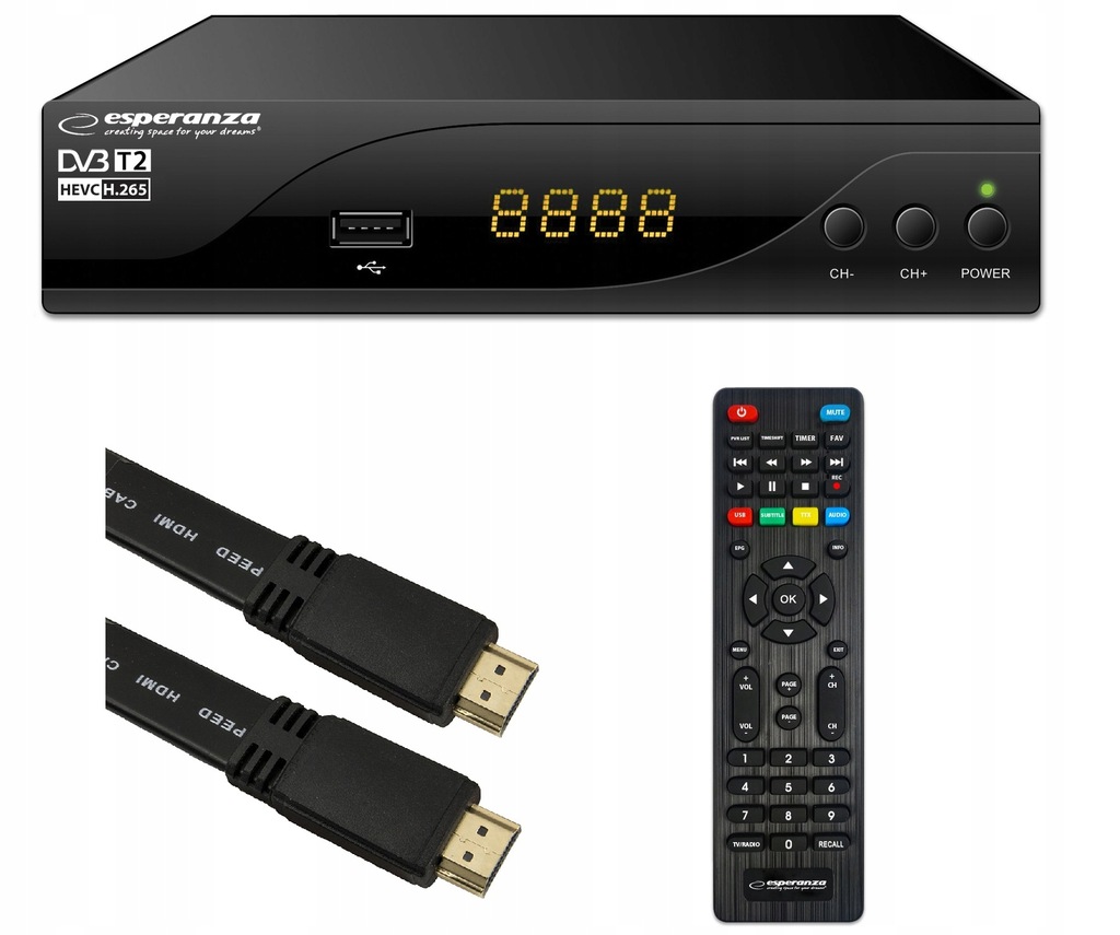TUNER DEKODER DVB-T2 TV NAZIEMNEJ MINI HEVC H.265 - 12375596317 ...