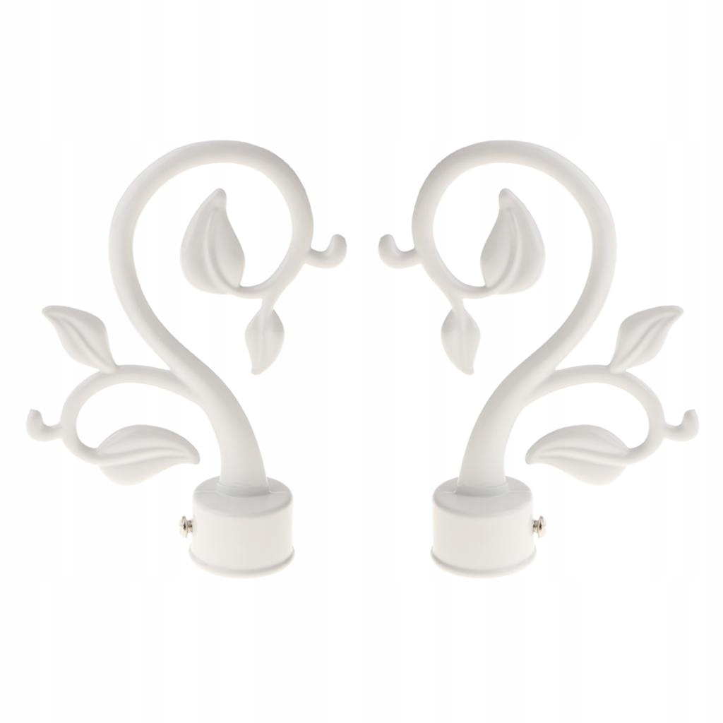 2Pcs Curtain Rod Ends Drapery Pole Head for Dia. 28mm Rod Leaf#White ...