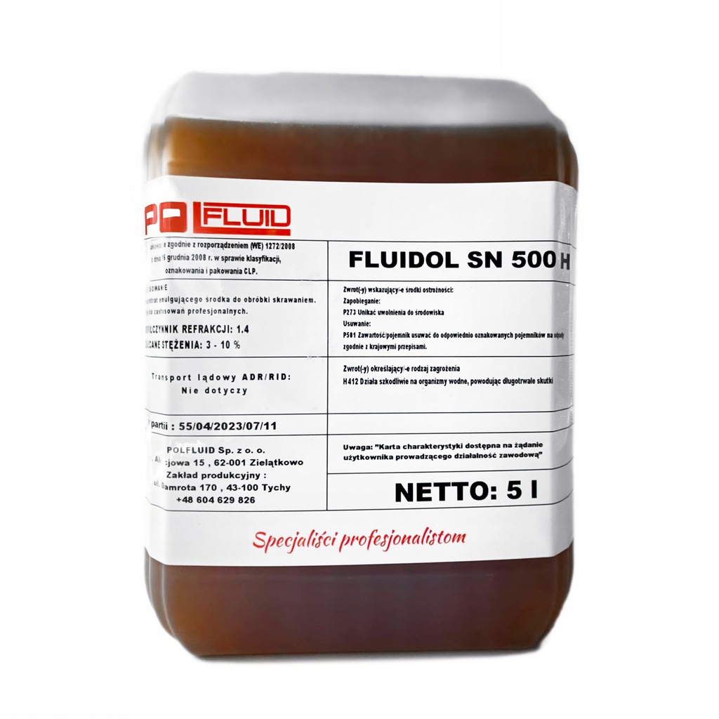 PÓŁSYNTETYCZNE CHŁODZIWO OBRÓBKA POLFLUID SN500 5L - 13343884470 ...