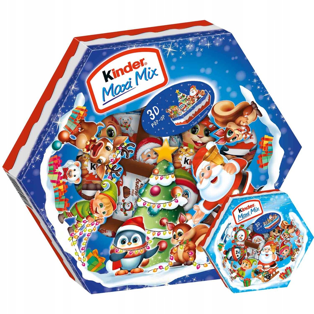 Kinder Maxi Mix Świąteczny Zestaw 3D Czekoladki Figurki na Święta 143g ...