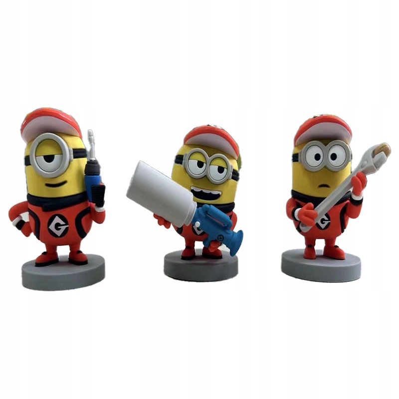 Despicable Me 4 Cute Minions Figurines Pit Crew Ron Carl Phil 3 Pieces ...