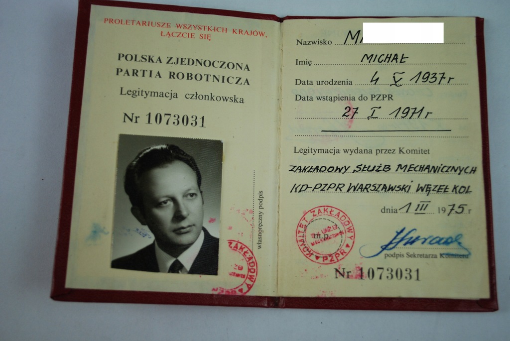 Legitymacja PZPR - 1975 r. ref.2 - 12000894440 - oficjalne archiwum Allegro