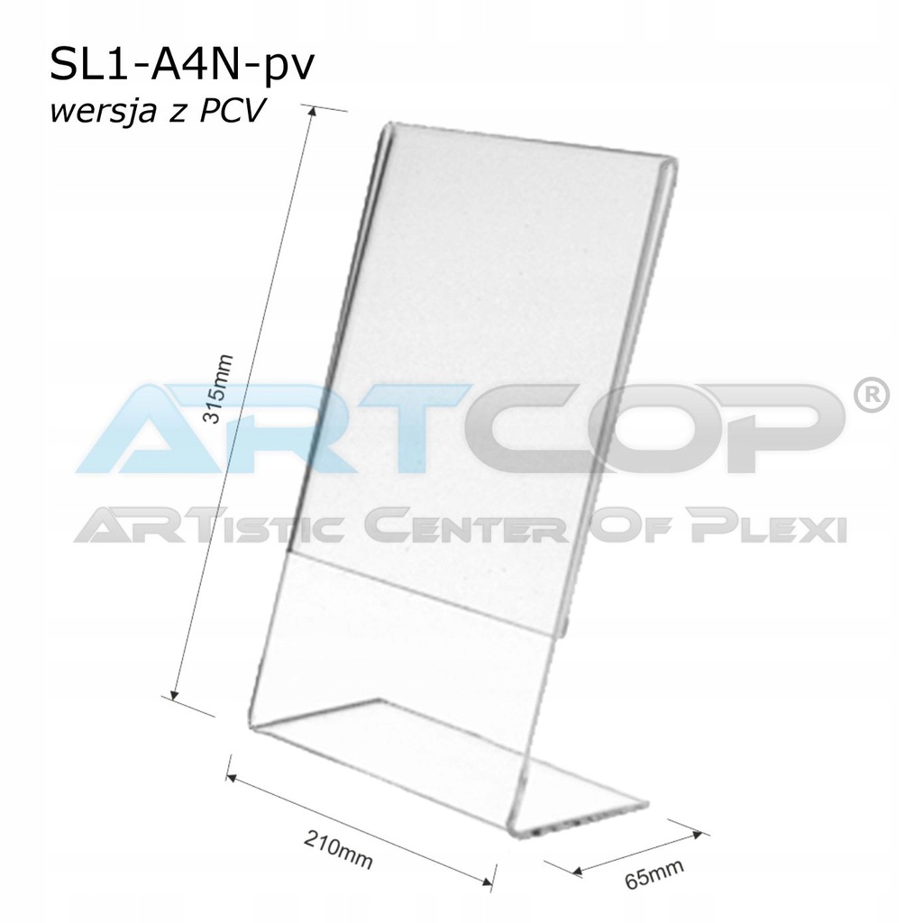 A4 PION - Stojak na plakat, Opis z PCV jak plexi - 7450911207 ...