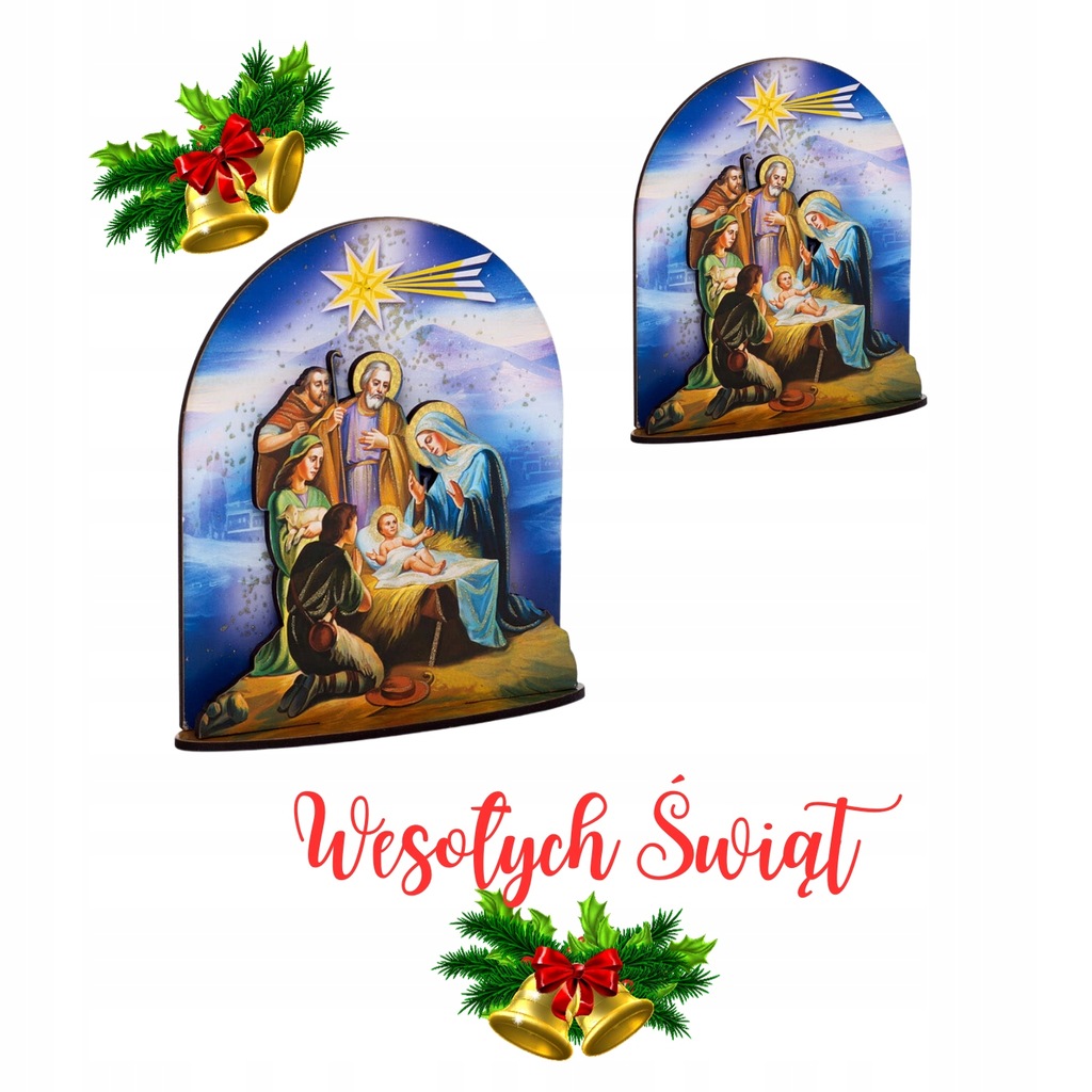 Drewniana Szopka Bożonarodzeniowa, Jezusek, Stajenka Boże Narodzenie ...