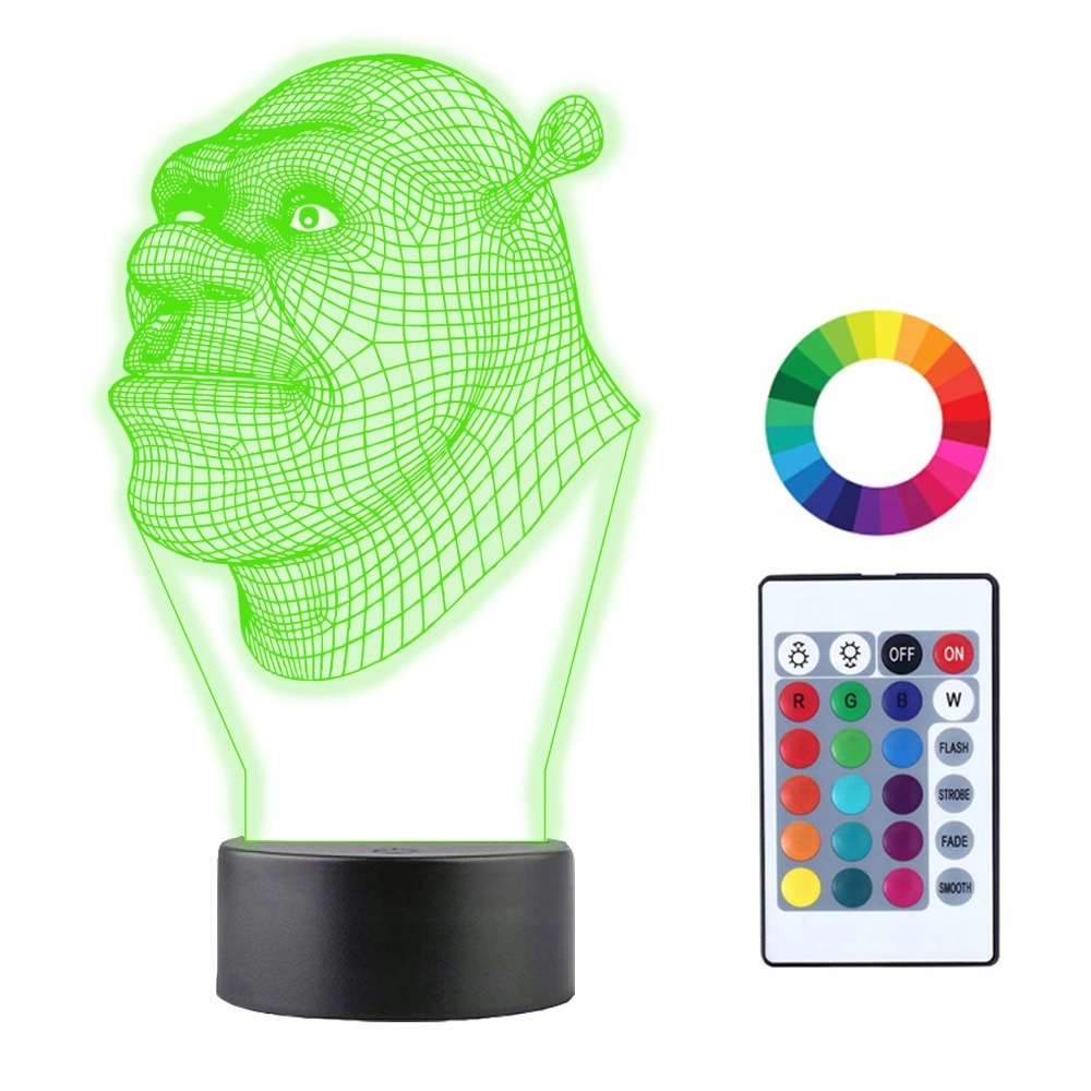 Lampka Nocna Shrek Ogr 7 Kolorów 3D Led Imię - 12649299213 - oficjalne ...